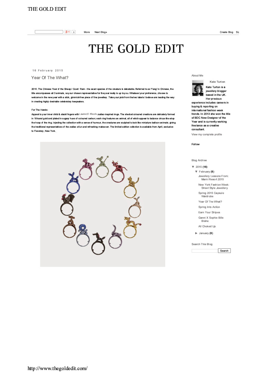 The Gold Edit - Year of the What? – LAURENXKHOO